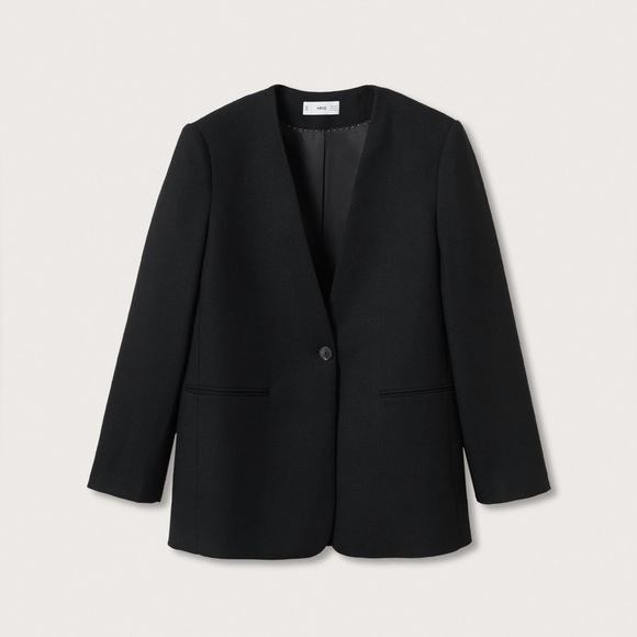Mango | Jackets & Coats | Structured Blazer Without Lapels | Poshmark